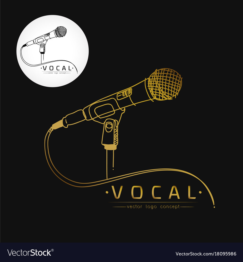Microphone logo Royalty Free Vector Image - VectorStock