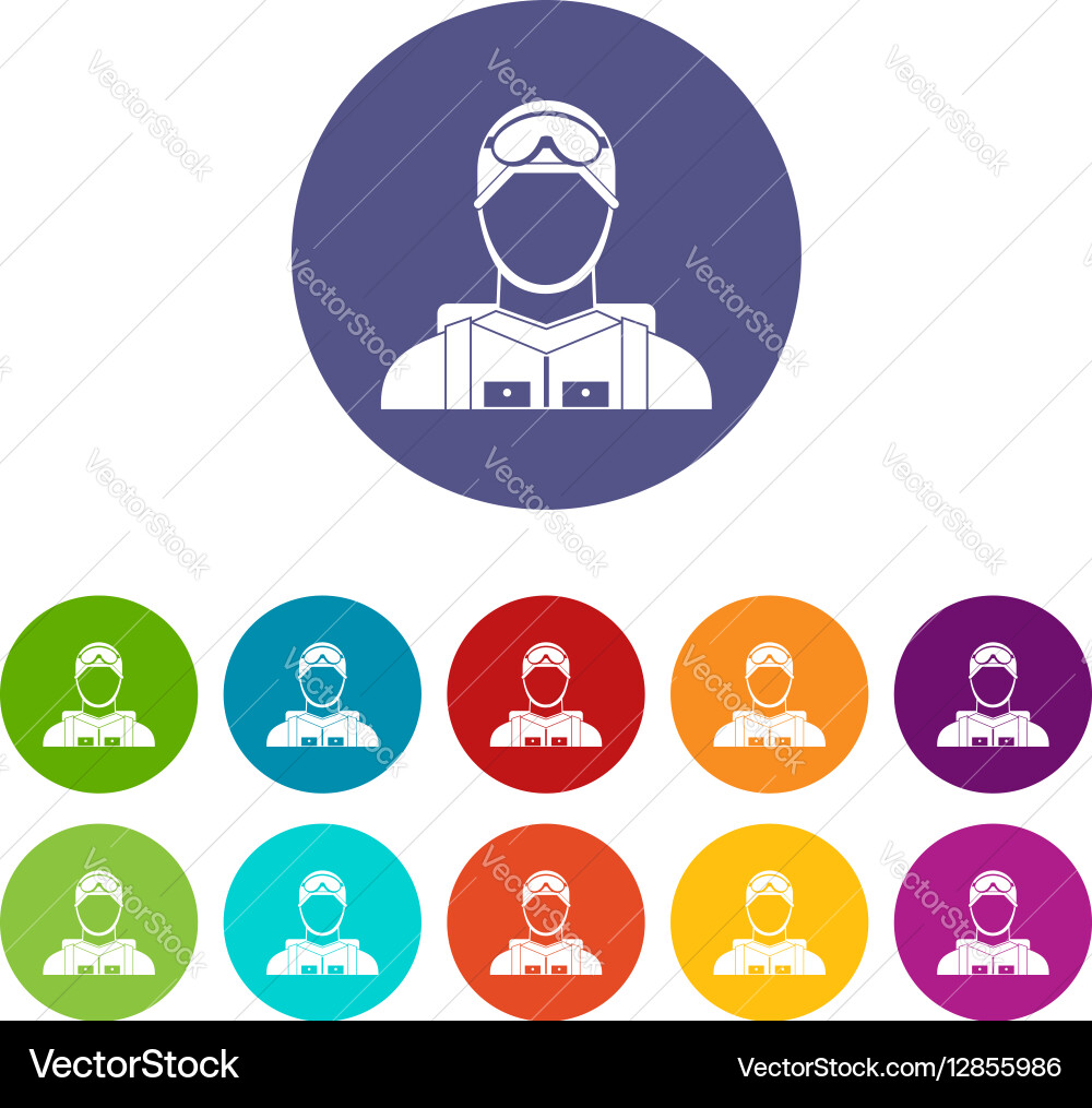 Military paratrooper set icons Royalty Free Vector Image