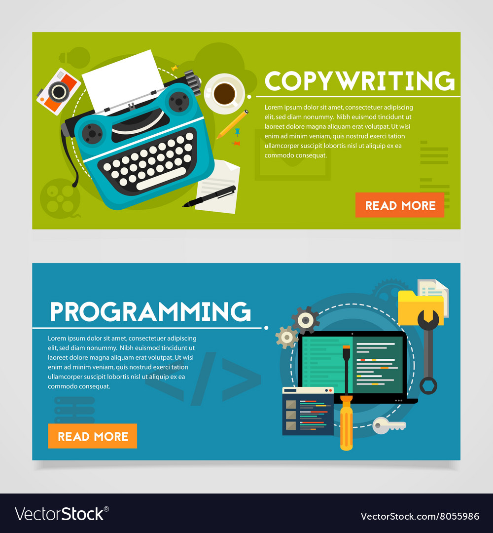 Programming and copywriting concept banners Vector Image