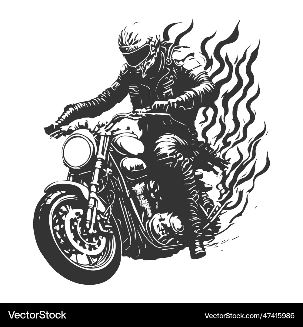 Rider and his lowride motorcycle Royalty Free Vector Image