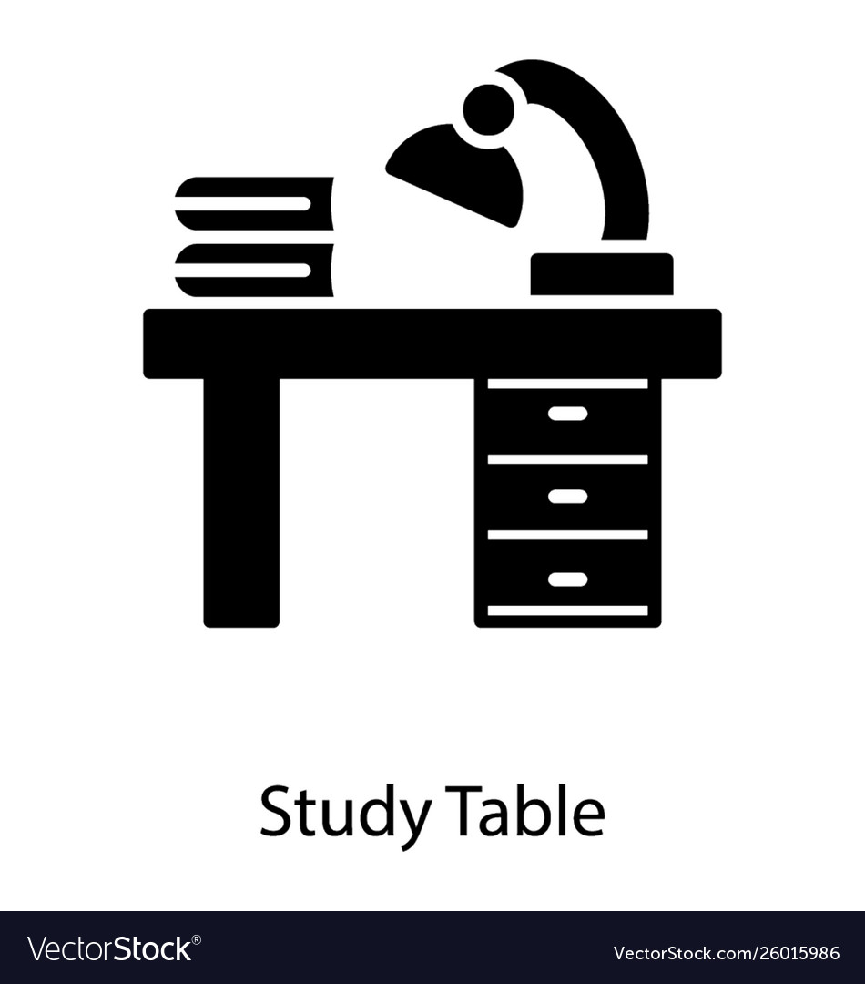 Study table Royalty Free Vector Image - VectorStock