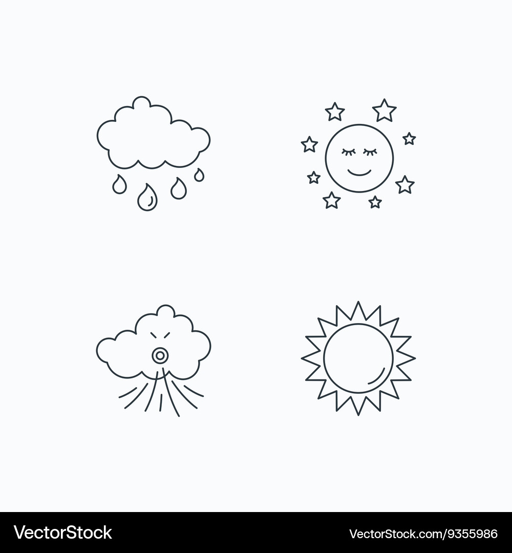 Weather sun and rain icons Royalty Free Vector Image