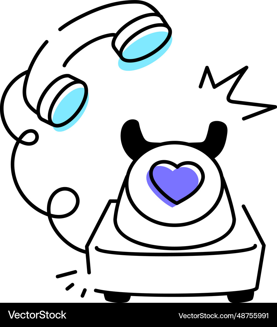A doodle style icon depicting romantic phone Vector Image