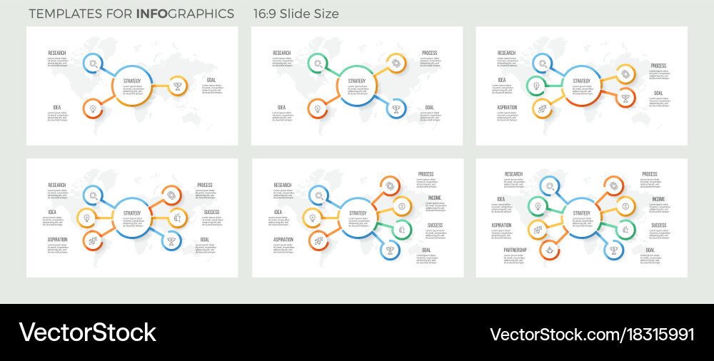 Business infographics organization charts with 3 Vector Image