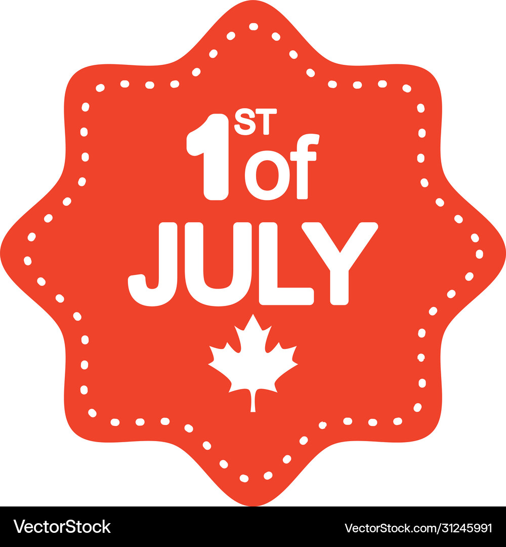Canada day concept seal with 1st july design Vector Image