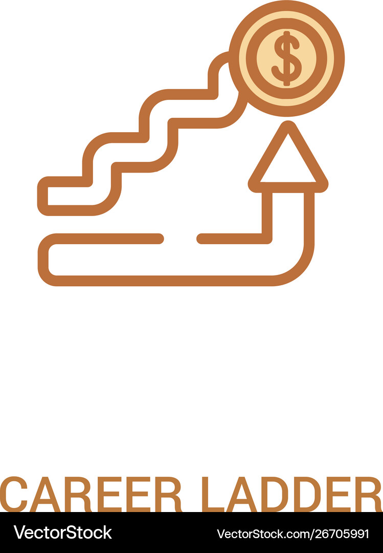 Career ladder concept 2 colored icon simple line Vector Image