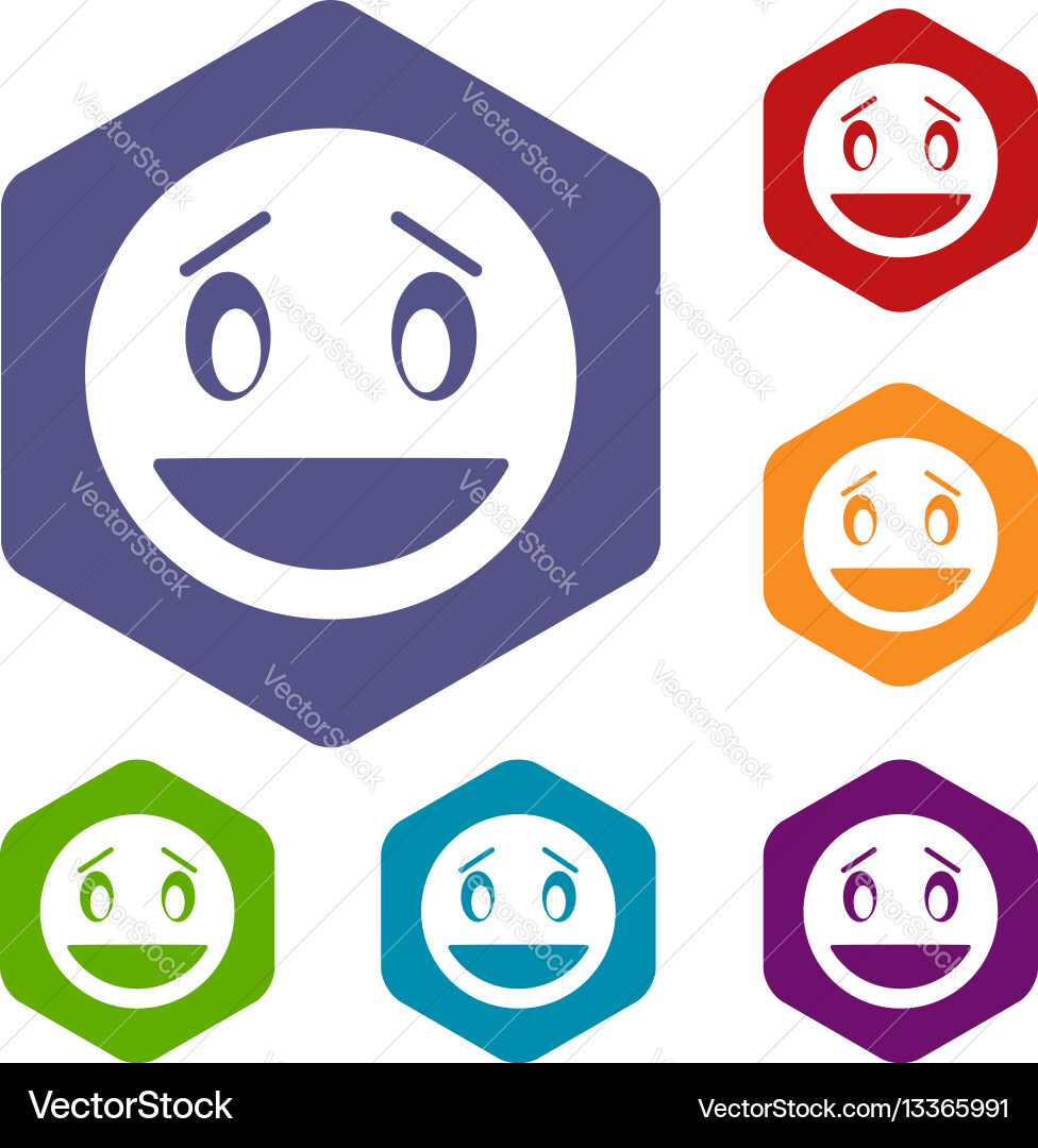 Confused emoticon icons set Royalty Free Vector Image