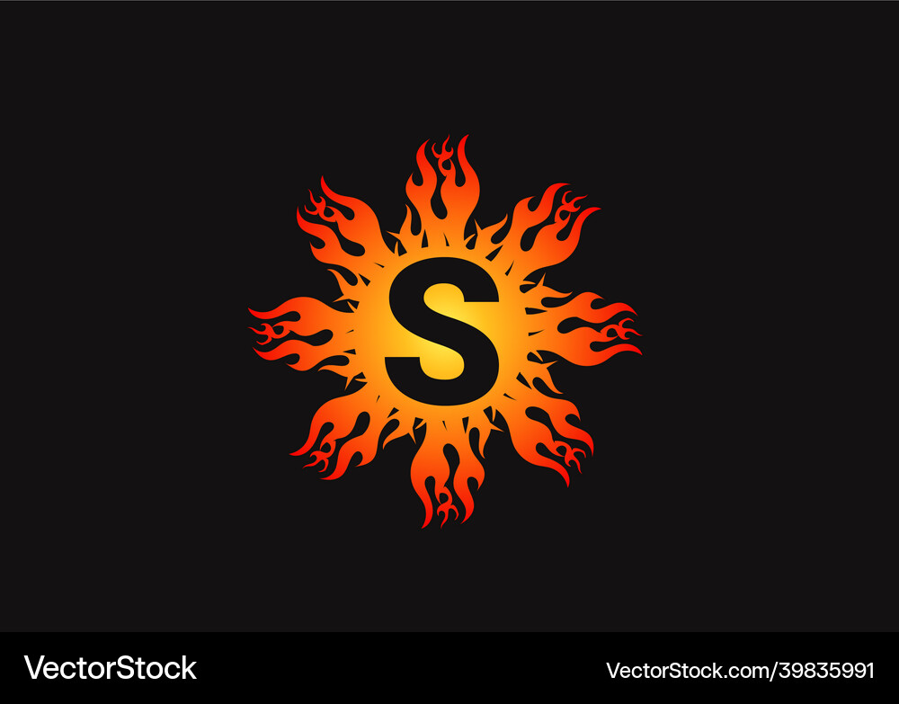 Fire s letter logo and icon design template Vector Image