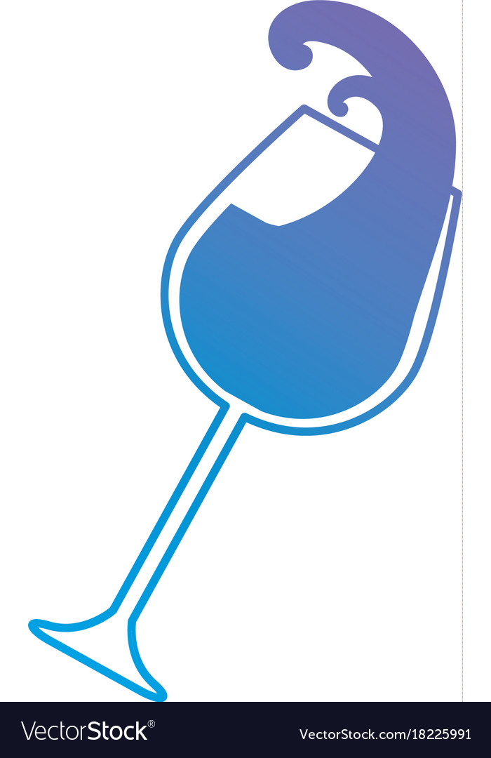 Line Wine Glass Splashing Beverage Royalty Free Vector Image