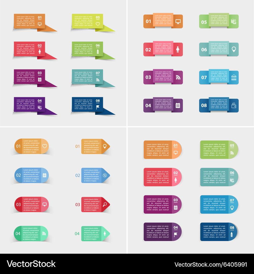 Paper flag stickers and labels Royalty Free Vector Image