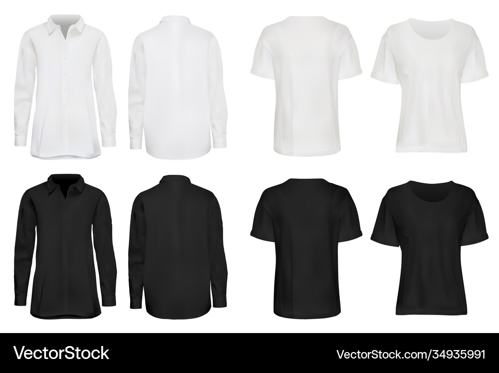 Realistic shirt set isolated on white background Vector Image