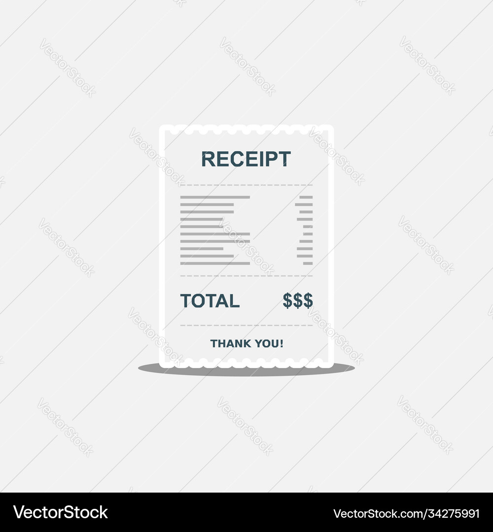 Receipt paper bill check invoice cash Royalty Free Vector