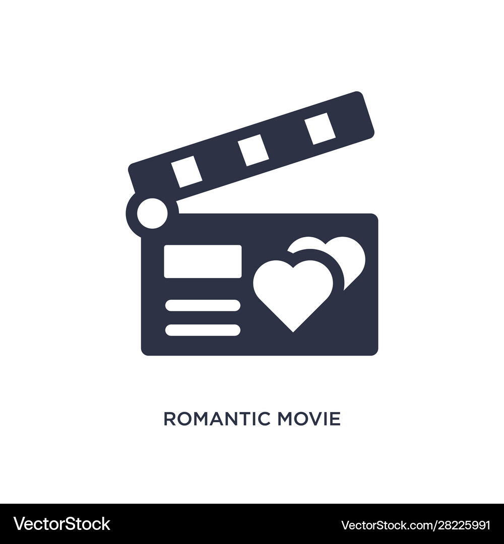 Romantic movie icon on white background simple Vector Image