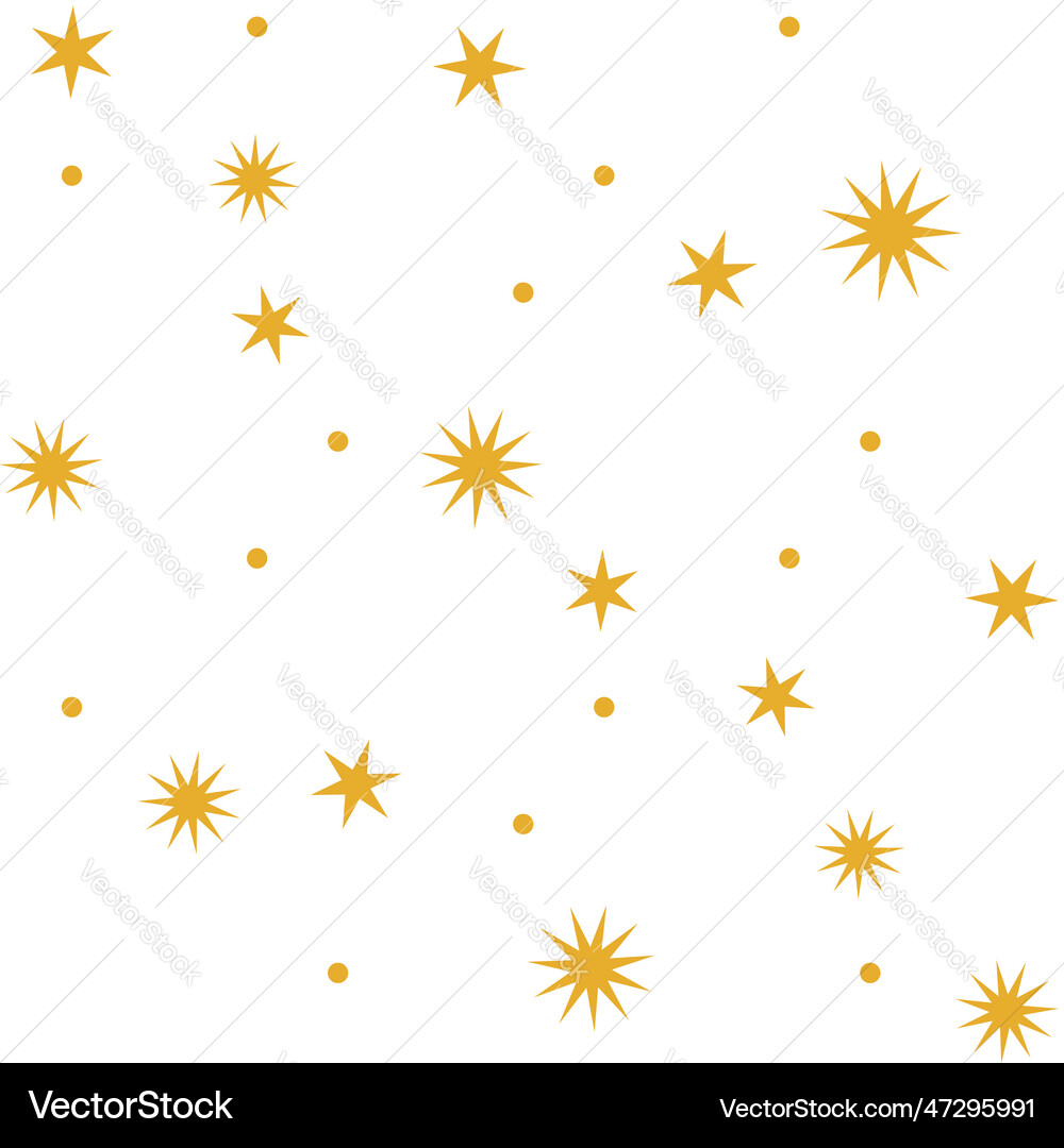 Seamless pattern with yellow stars on white Vector Image