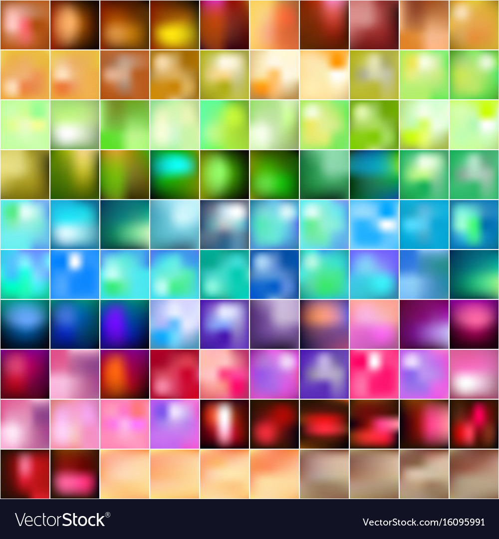 Set of abstract colorful blurred backgrounds Vector Image