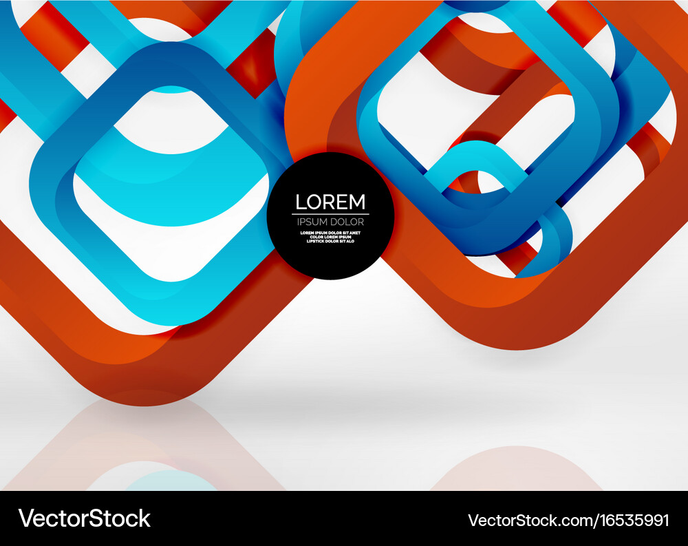 Squares geometric shapes in light grey 3d space Vector Image