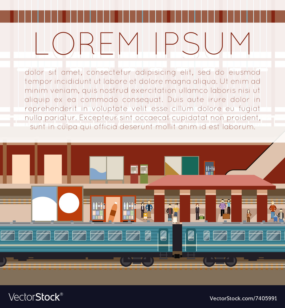 Train big station Royalty Free Vector Image - VectorStock