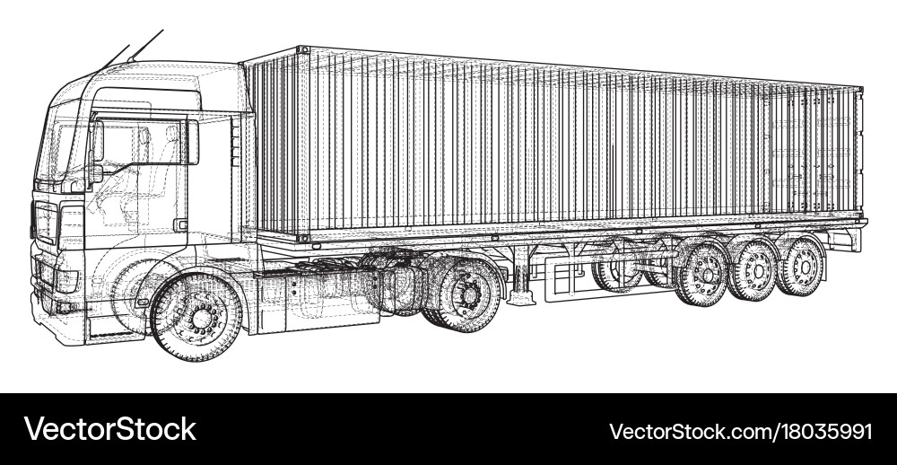 Vehicle big cargo truck eps10 format Royalty Free Vector