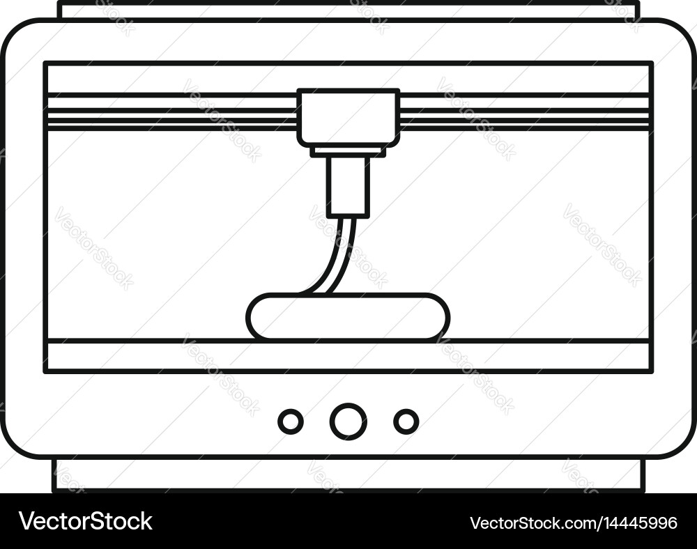 3d printer icon outline style Royalty Free Vector Image