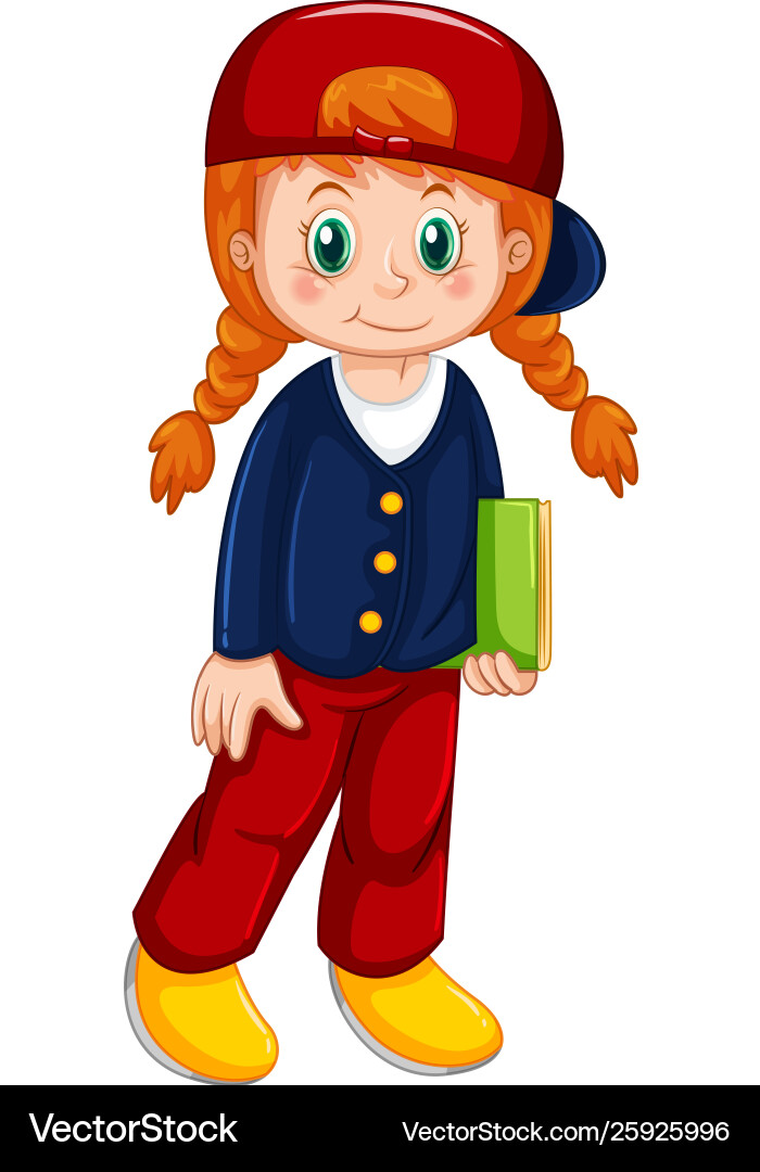 A girl character on white background Royalty Free Vector