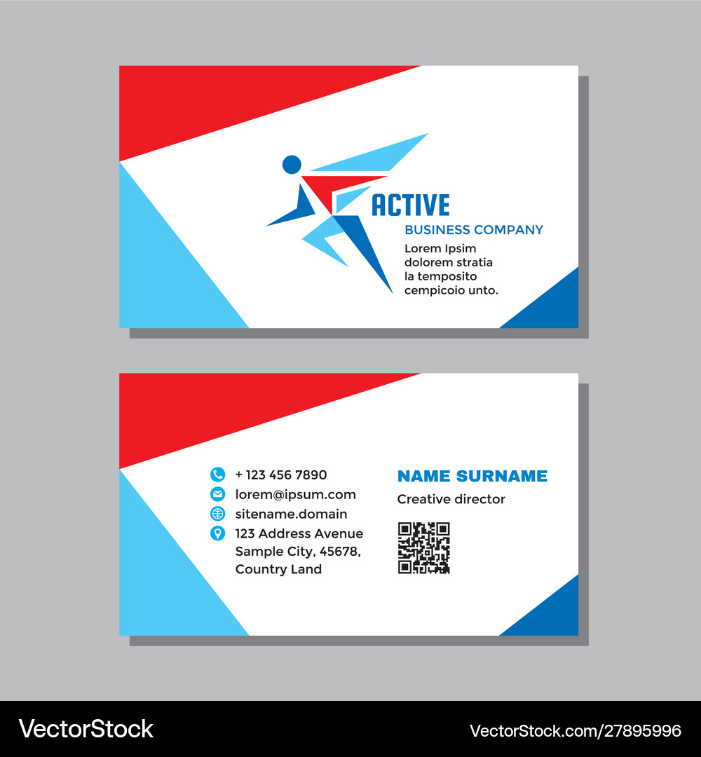 Business visit card template with logo - concept Vector Image