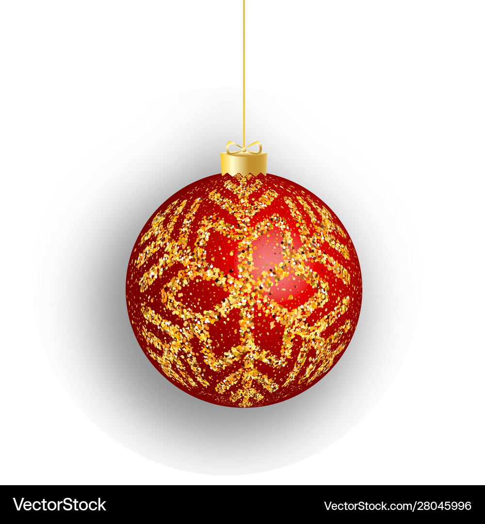 Christmas ball red isolated Royalty Free Vector Image