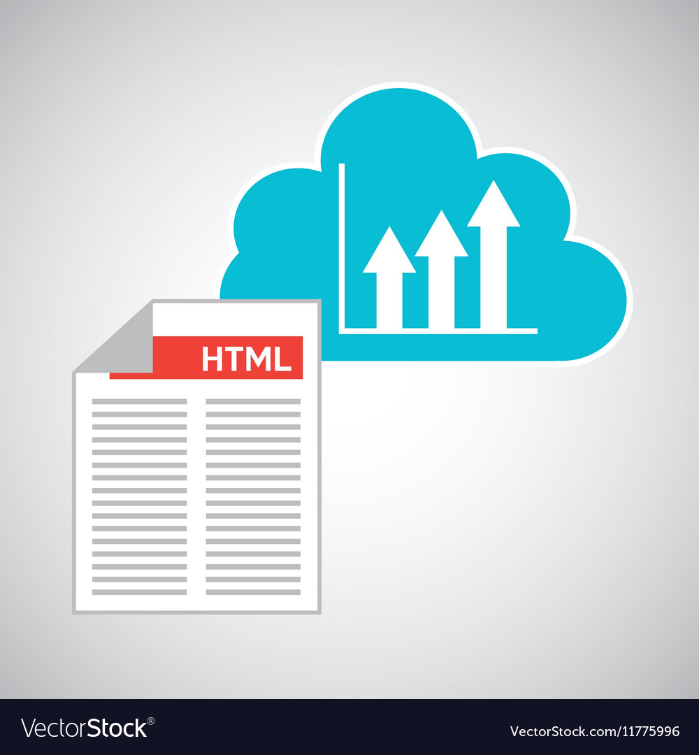 Cloud code developing chart diagram Royalty Free Vector