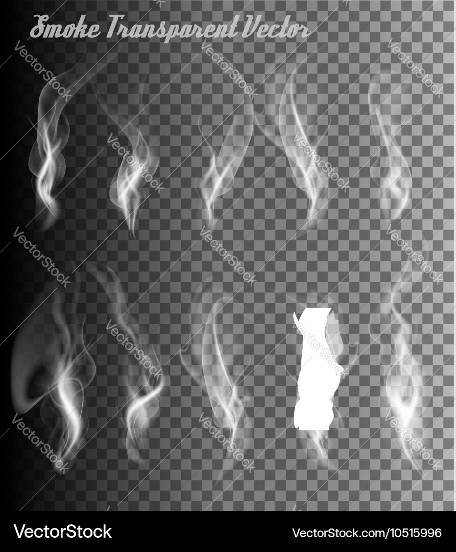 Completely transparent set of smoke Royalty Free Vector