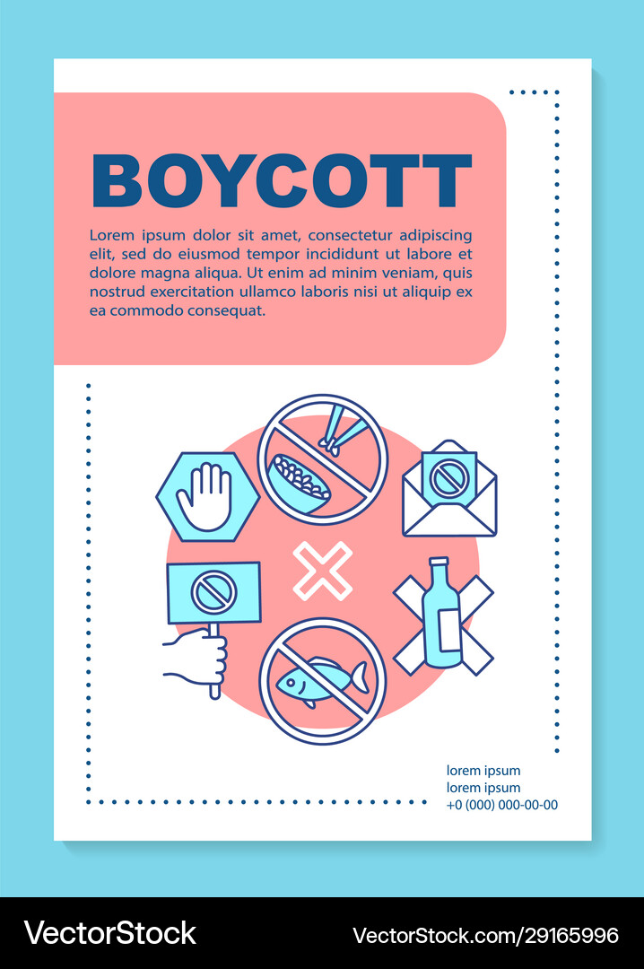 Food boycott poster template layout voluntary Vector Image