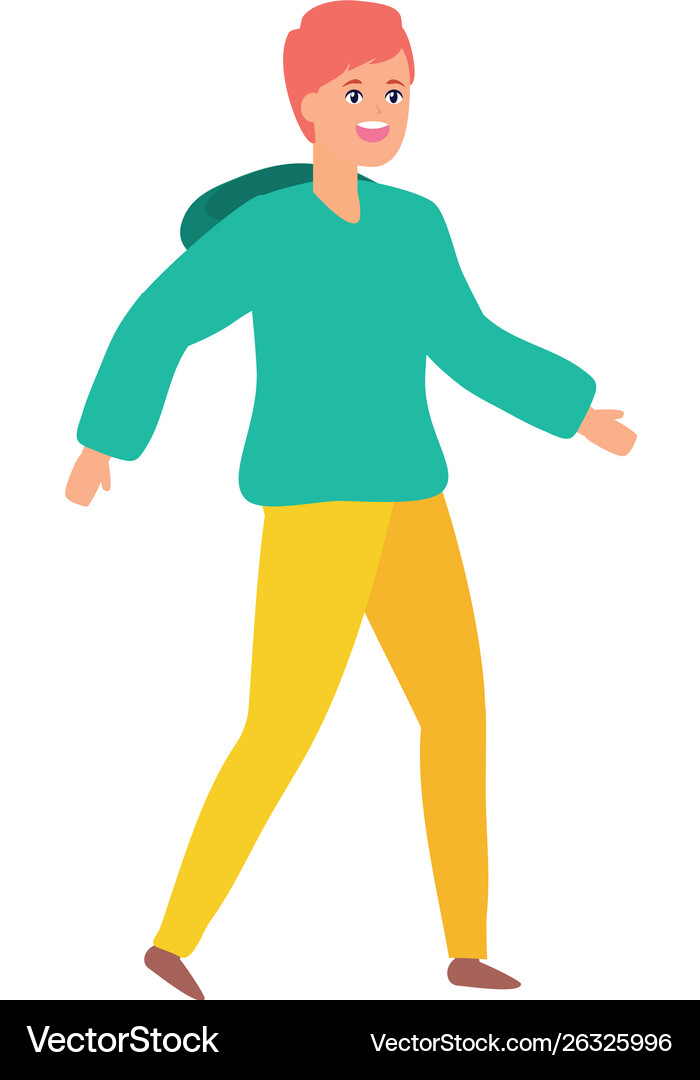 Happy man celebrating arms up Royalty Free Vector Image