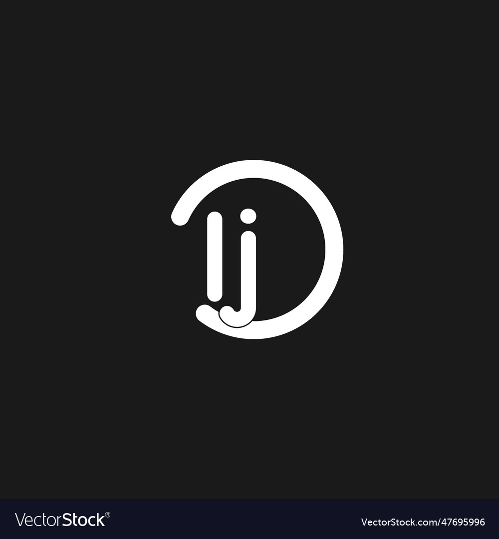 Initials lj logo monogram with simple circles Vector Image