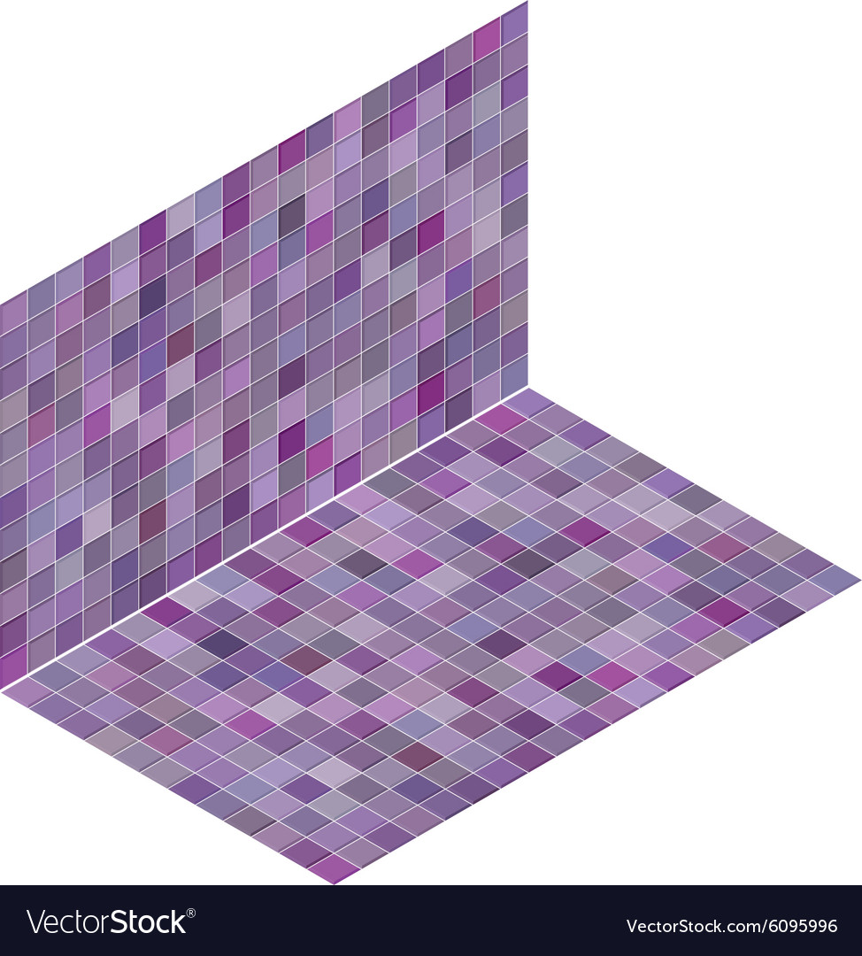 Isometric tile pattern mixed purple backdrop Vector Image