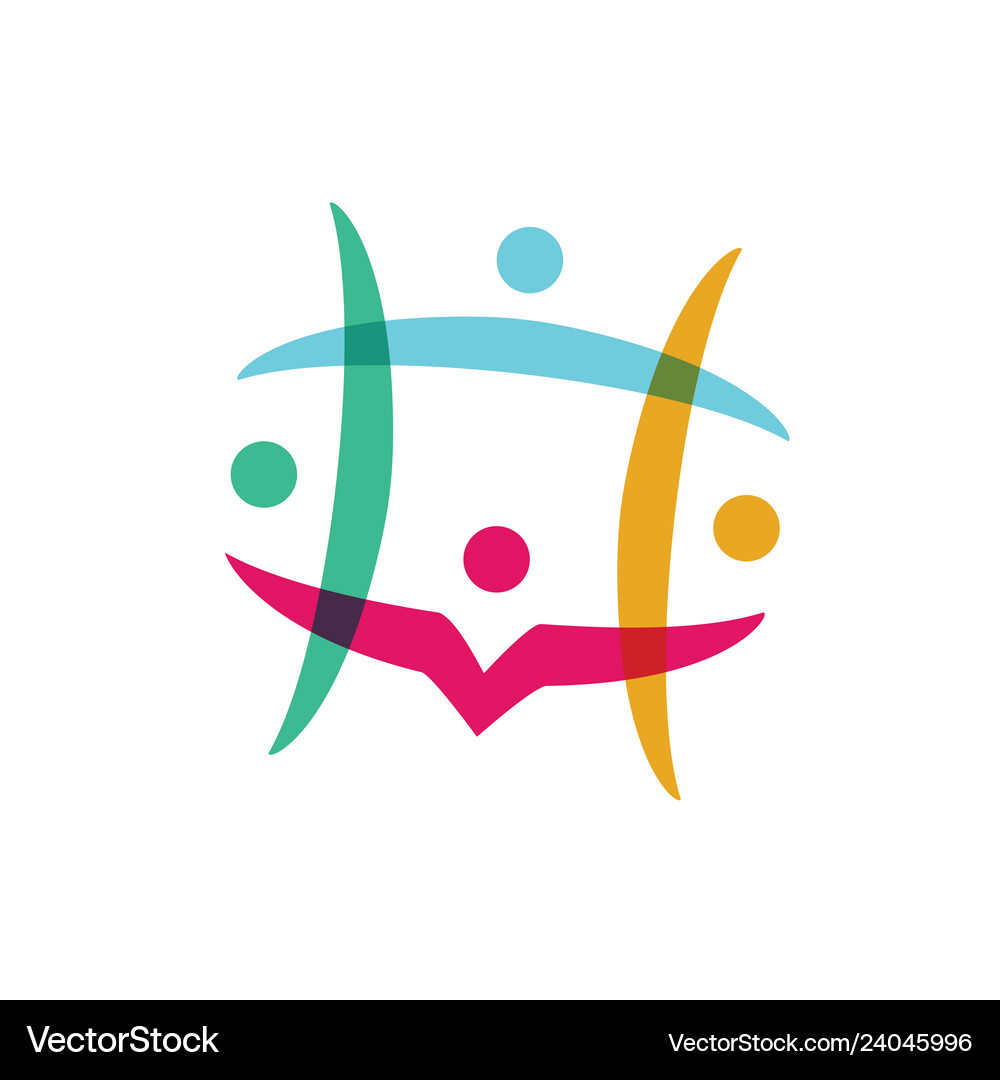 People family together human unity chat bubble Vector Image