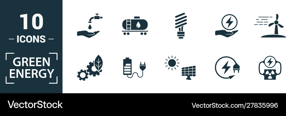 Power and energy icon set include creative Vector Image