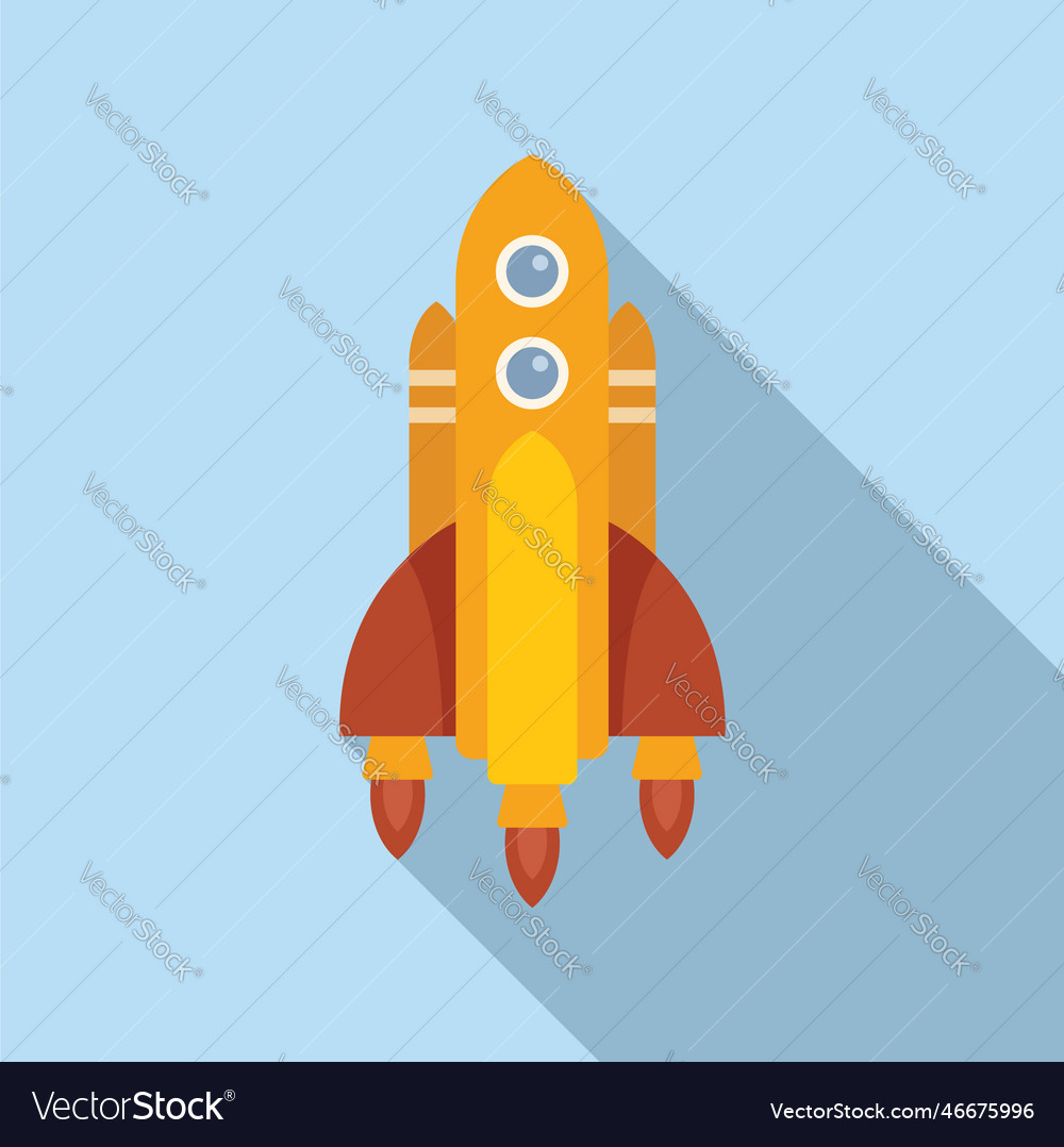Project rocket icon flat space launch Royalty Free Vector