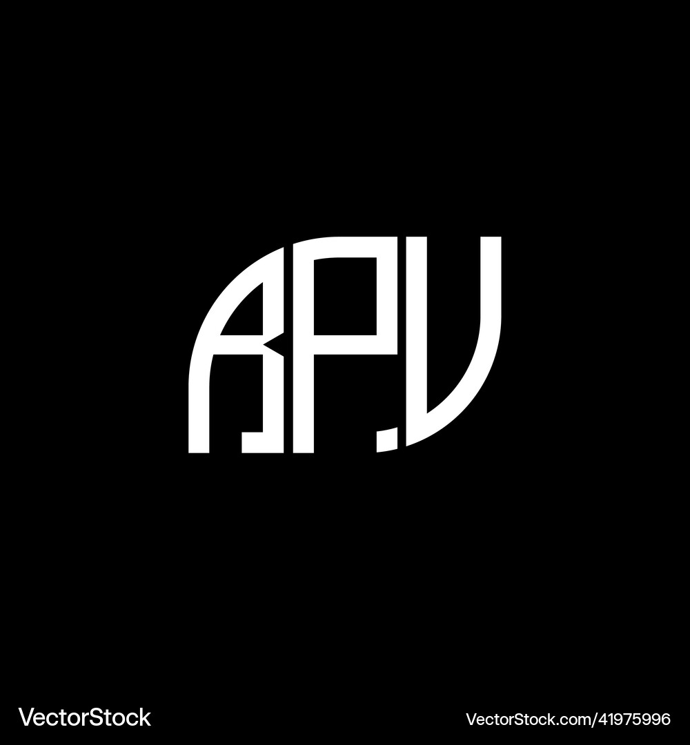 Rpv letter logo design on black background Vector Image