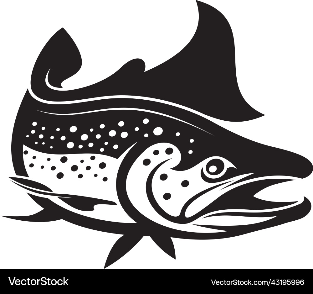 Salmon fish fishing template Royalty Free Vector Image