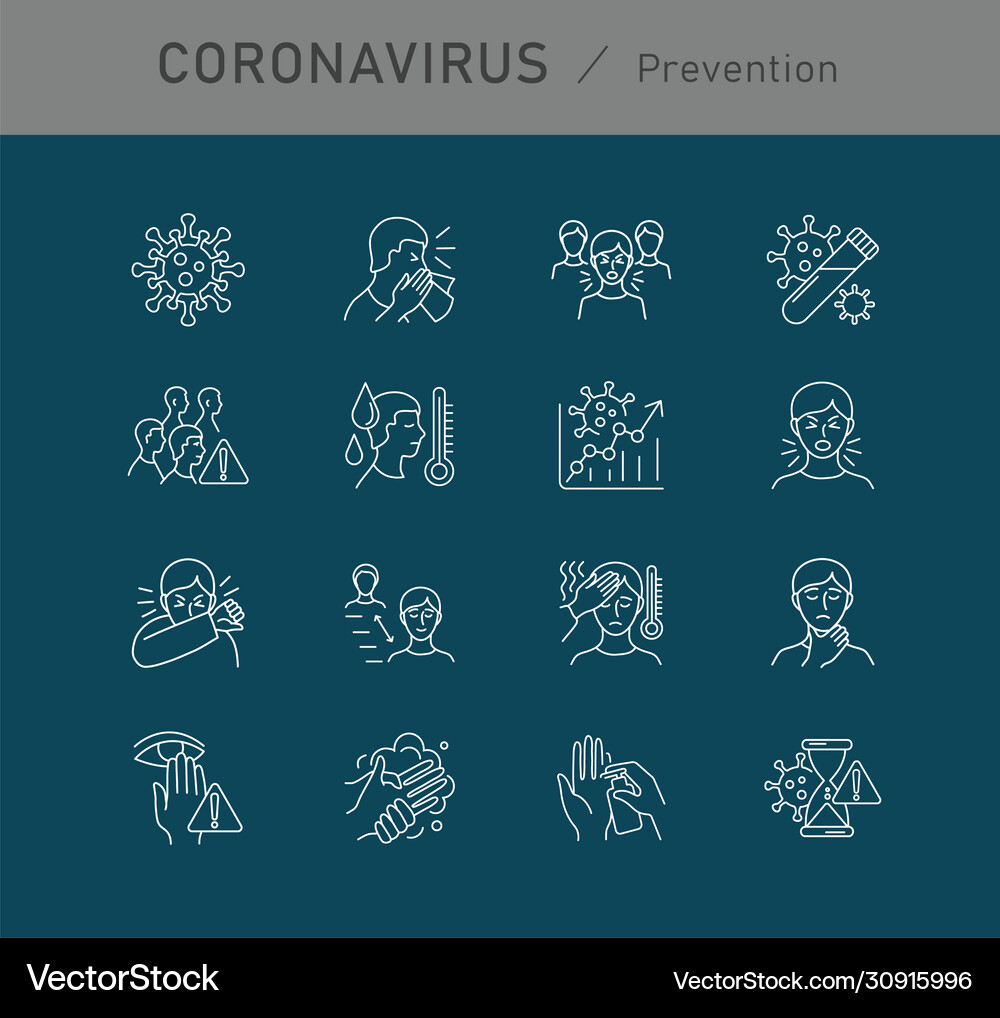 Set coronavirus protection prevention new Vector Image