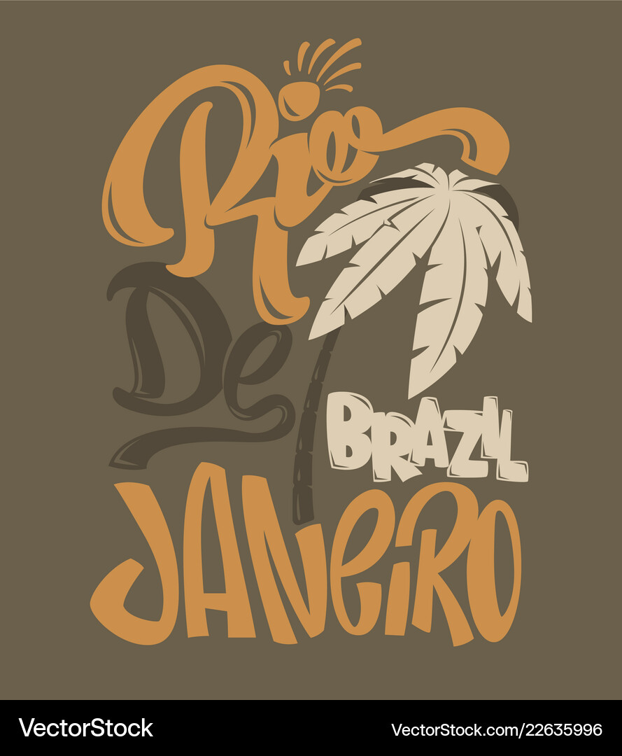 Shirt print rio de janeiro Royalty Free Vector Image