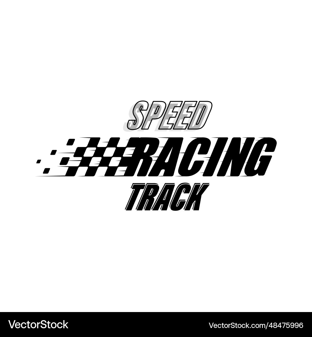 Sport racing track logo silhouette Royalty Free Vector Image