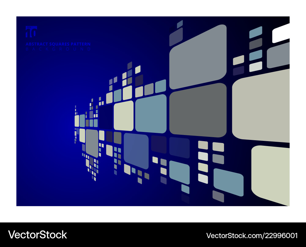 Abstract blue color tone geometric squares Vector Image