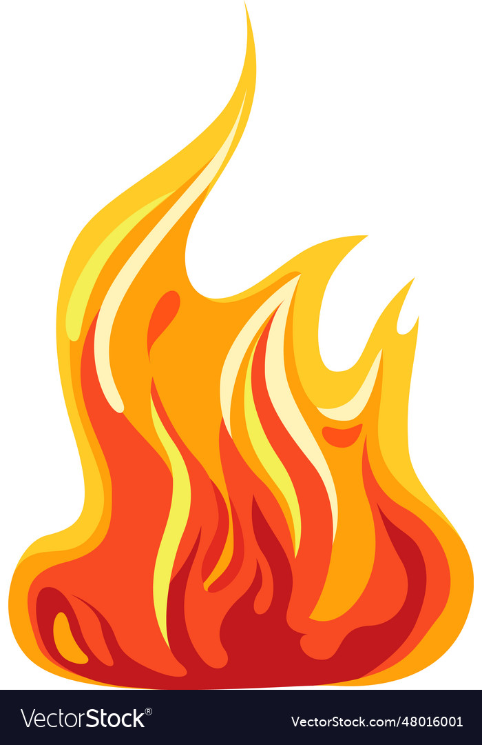 Burning fire Royalty Free Vector Image - VectorStock