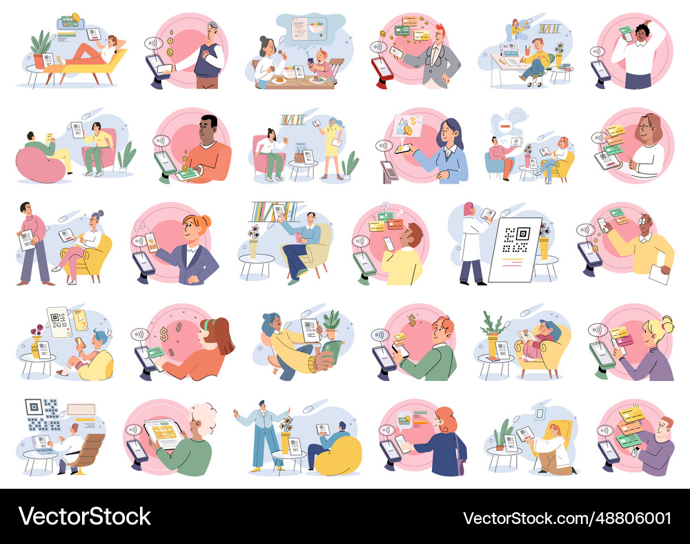 Cashless payments contribute to reducing Vector Image