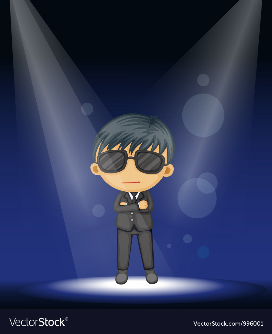 Cool guy stage performance Royalty Free Vector Image