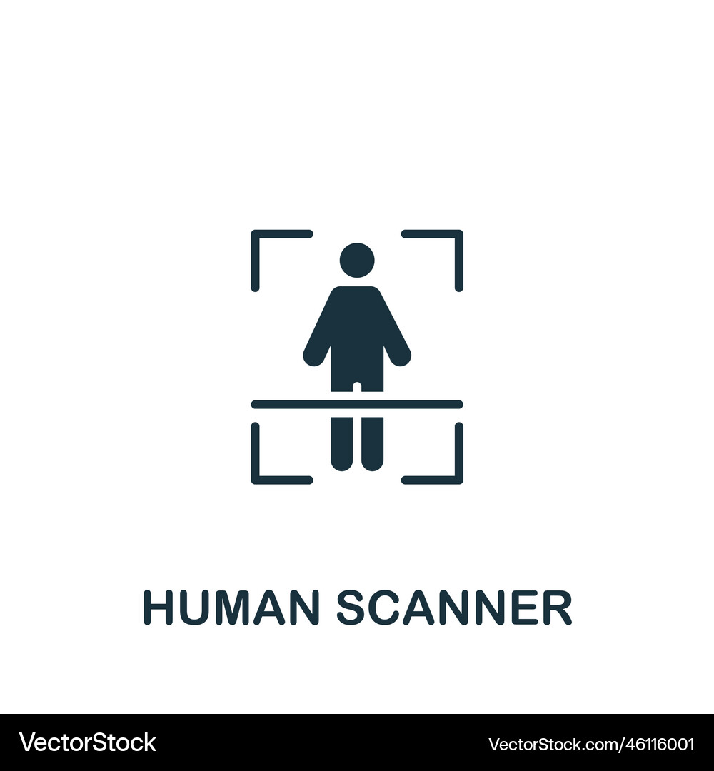 Human scanner icon monochrome simple sign from Vector Image