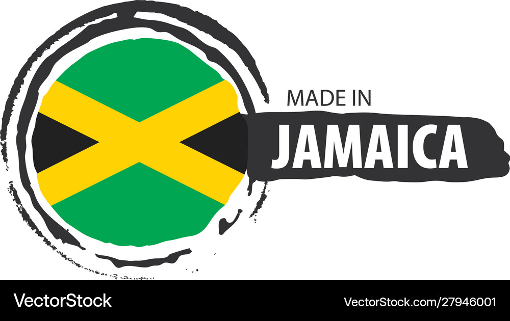 Jamaica flag on a white Royalty Free Vector Image
