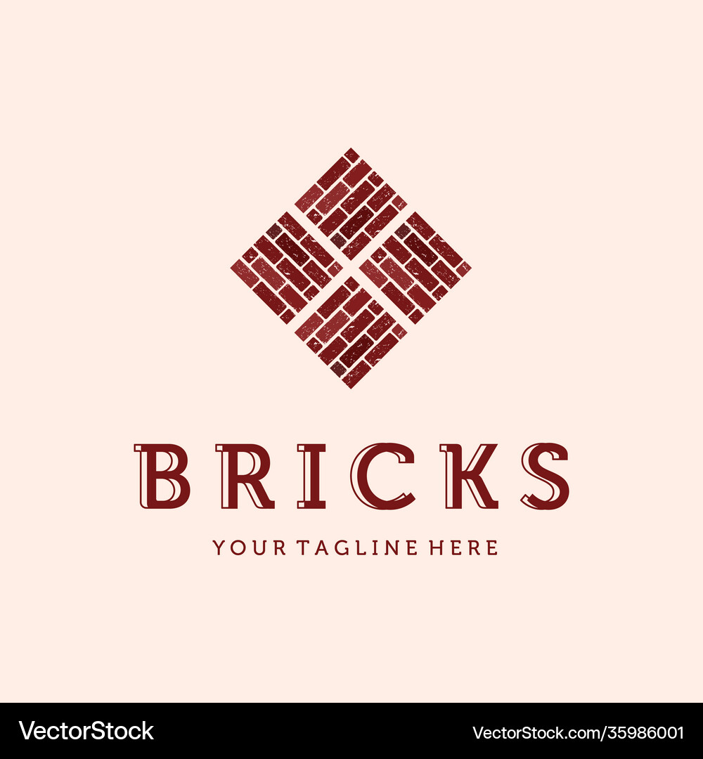 Modern brick logo design brick construction logo Vector Image