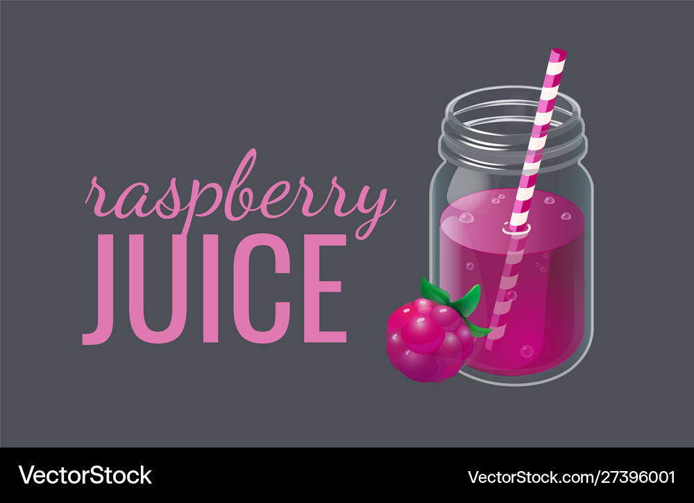 Raspberry lemonade in vintage glass jar Royalty Free Vector