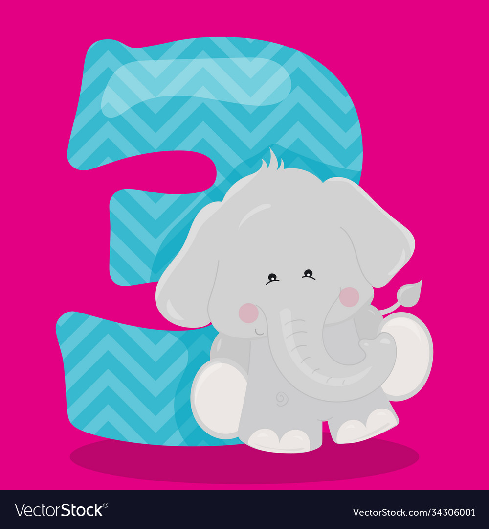 Safari numbers 3 03 Royalty Free Vector Image - VectorStock