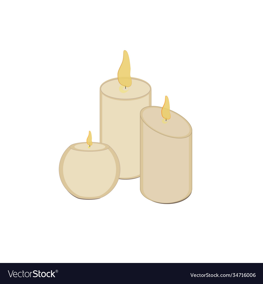 A composition three candles Royalty Free Vector Image